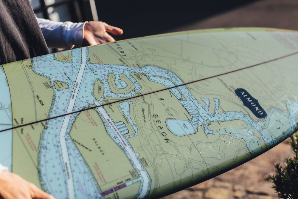 Map Print & Nautical Chart Surfboards | Almond Surfboards & Designs