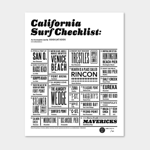 California Surf Checklist | Almond Surfboards & Designs