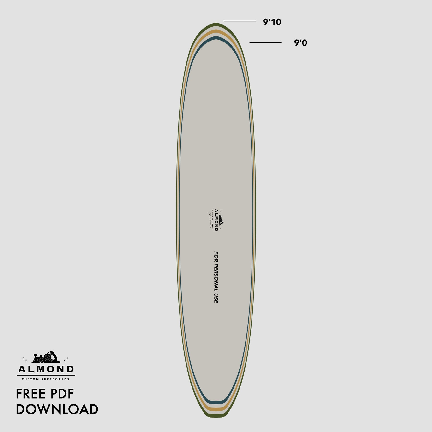Free Surfboard Templates | Almond Surfboards & Designs