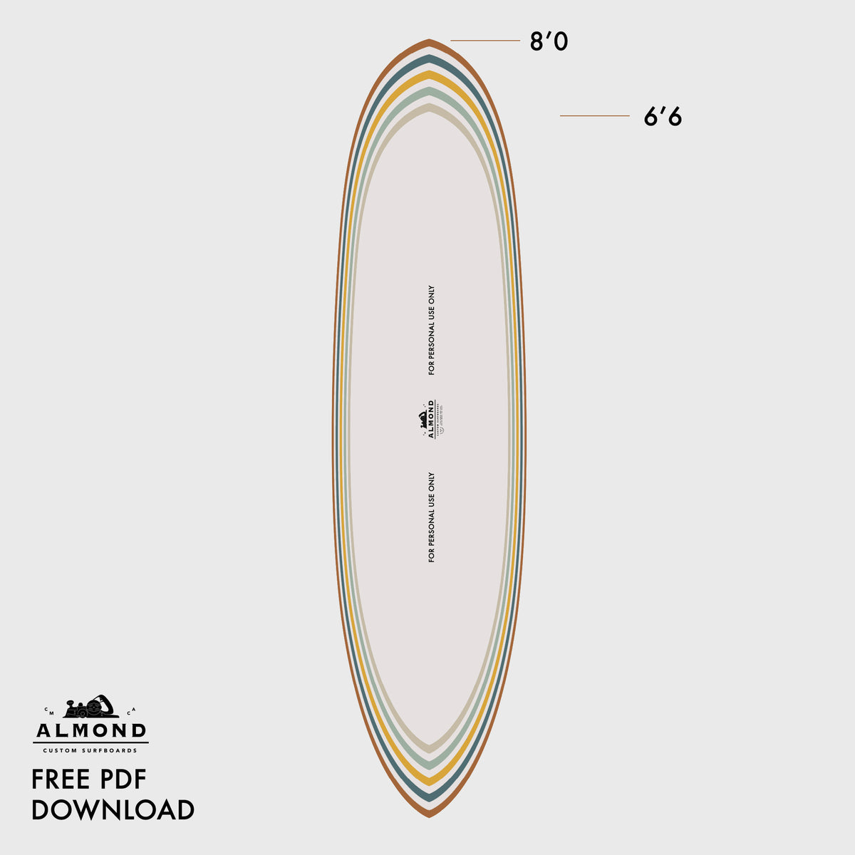 Free Surfboard Templates | Almond Surfboards & Designs
